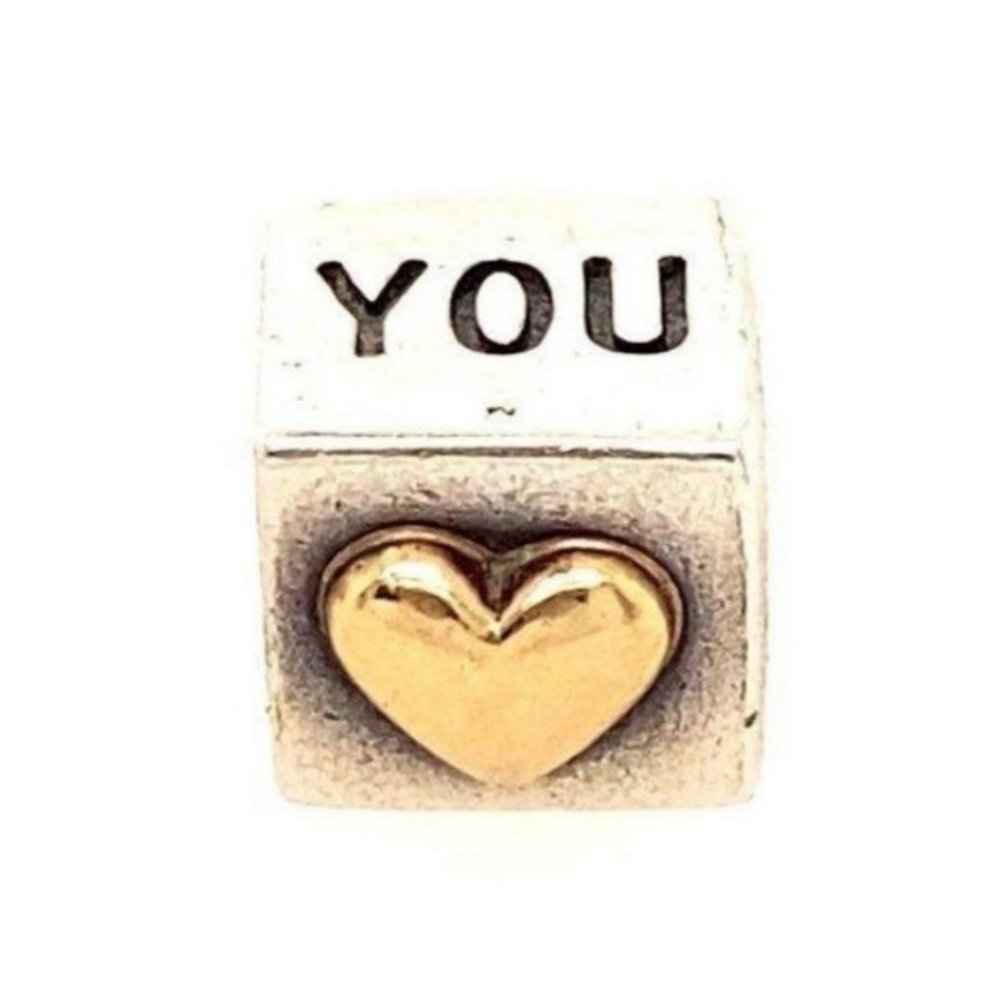 Authentic Pandora Charm Two Tones 14k Accent " I Love… - Gem